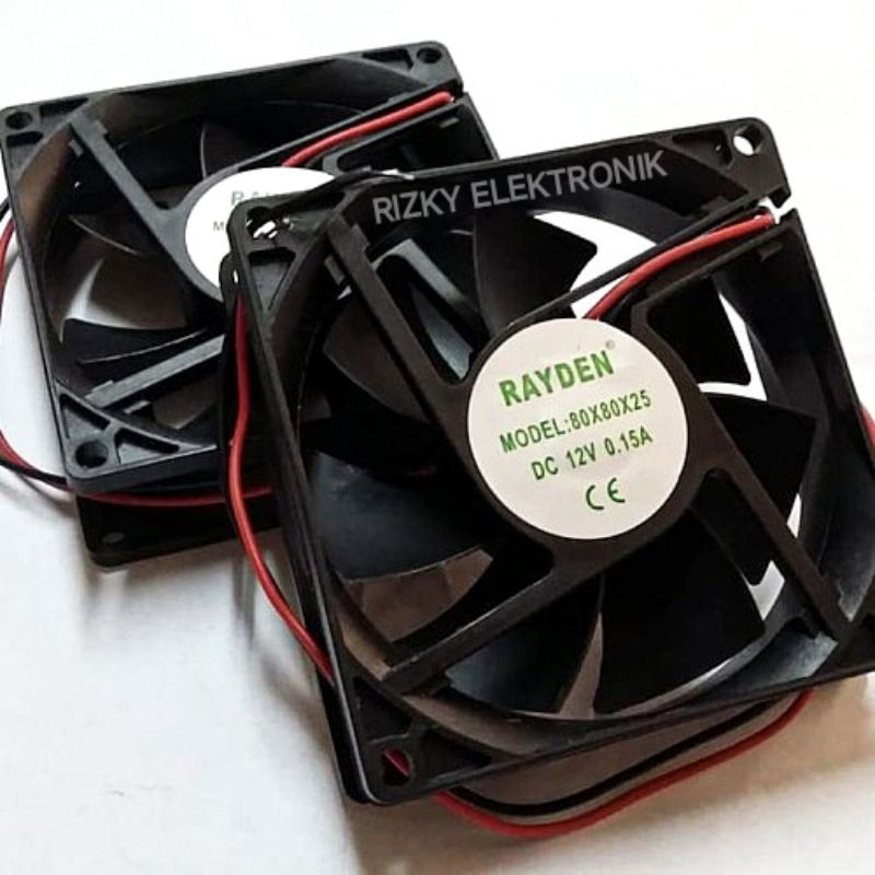 Jual Kipas Portable DC 12V 8x8 cm 80x80x25 Fan Panel Power Kualitas ...