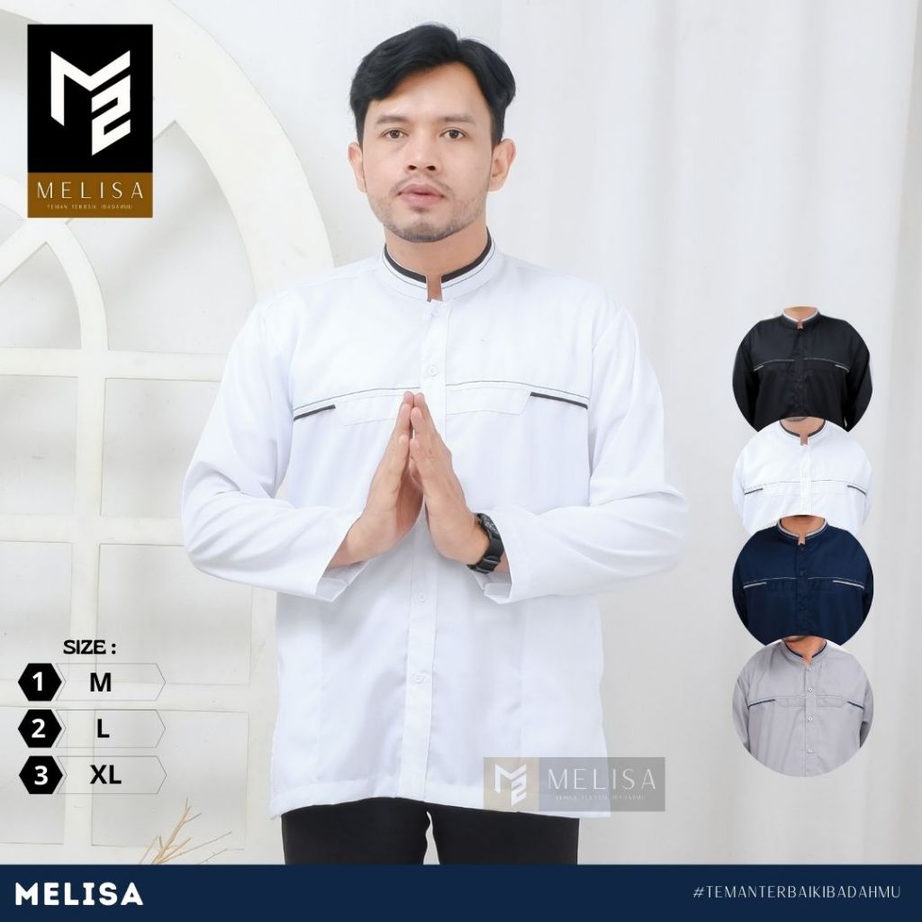 Jual Baju Koko Pria Dewasa Katun Toyobo Polos Lengan Panjang Baju Muslim Remaja Laki Laki Ukuran ...