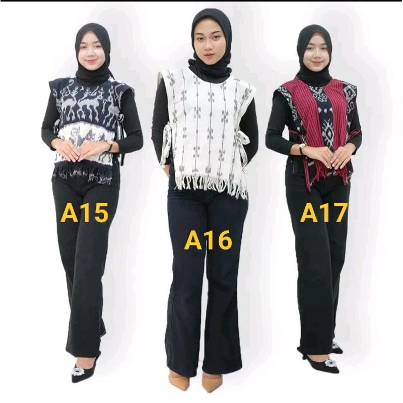Jual Veat Tenun Premium Tora Vest Outer Tenun Rompi Tenun Simpel Etnik ...