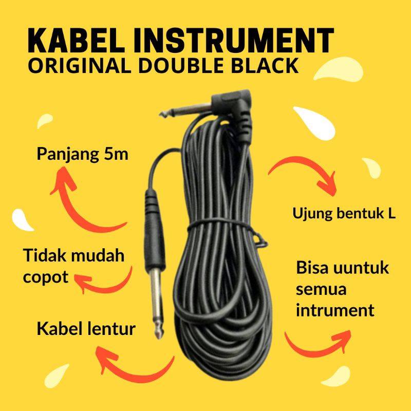 Jual Kabel instrumen panjang 5m bisa buat gitar, bass, keyboard ...
