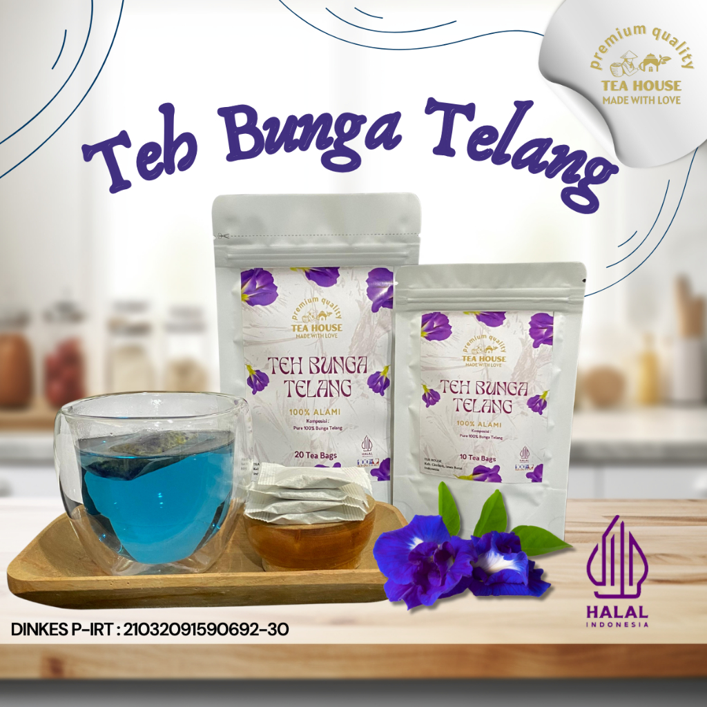 Jual Teh Bunga Telang | Teh Celup Bunga Telang Isi 10 & 20 Kantong Teh ...