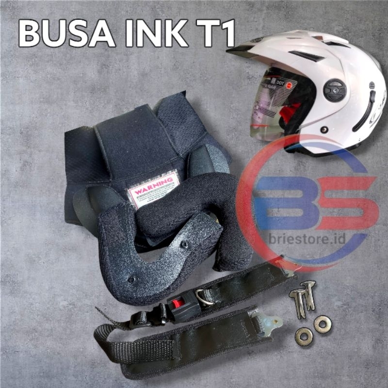 Jual busa helm ink T1 Daleman ink t one spon ink t 1 set black colour ...