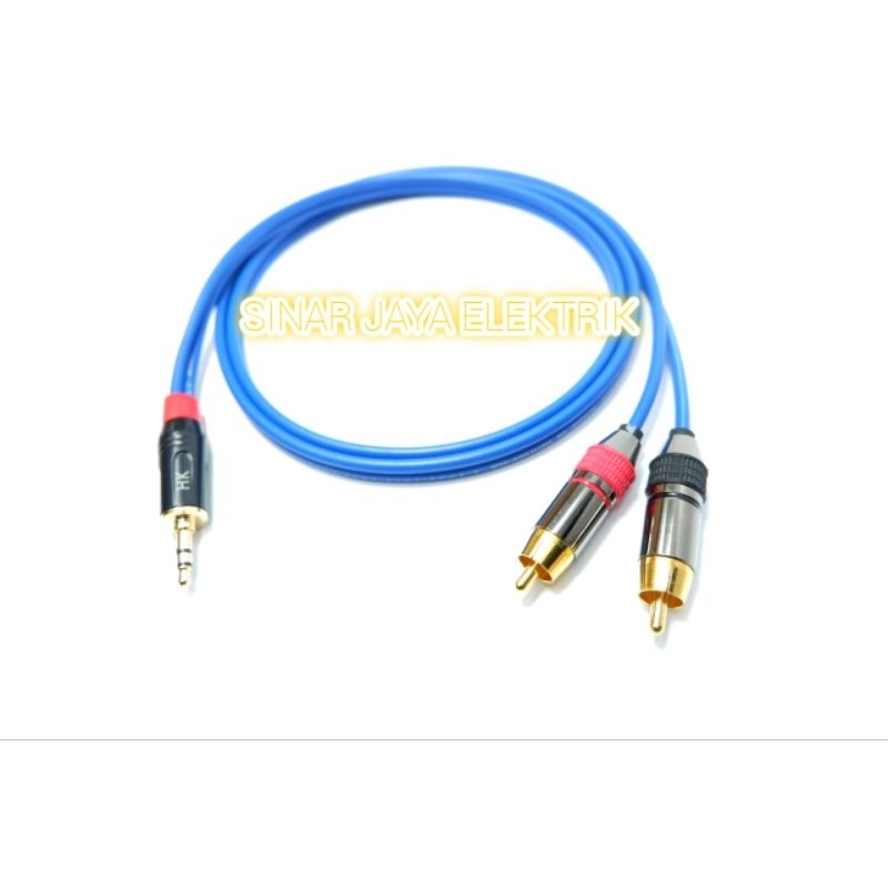 Jual Kabel audio jack aux/mini stereo to 2 rca kualitas premium kabel ...