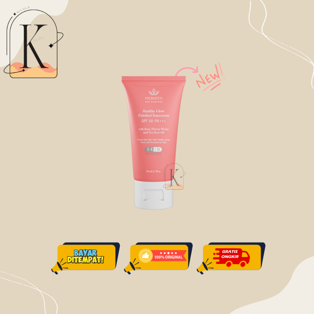 Jual Hiqween healthy glow finished sunscreen | Suncreen Wajah SPF 50 PA ...