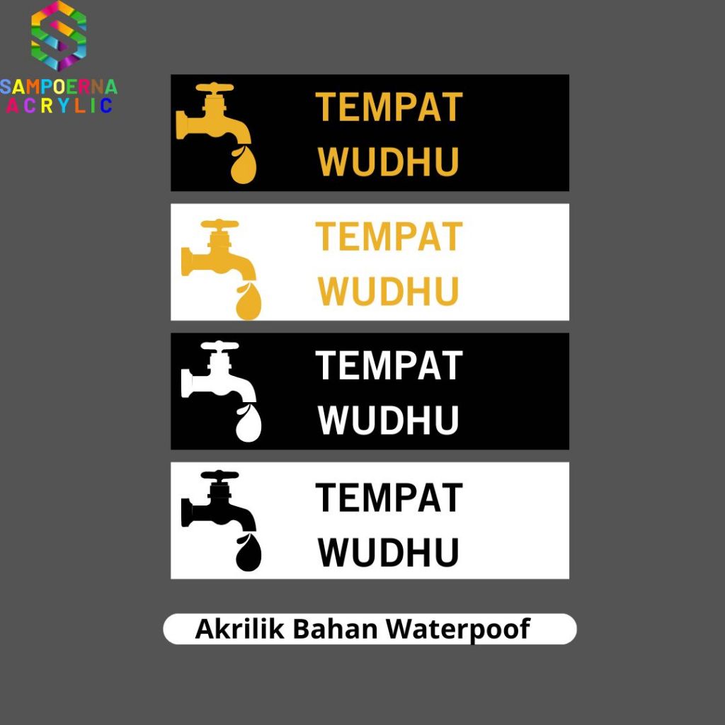 Jual judul = Signage Tempat Wudhu Sign Board Akrilik Print Wudhu Papan ...