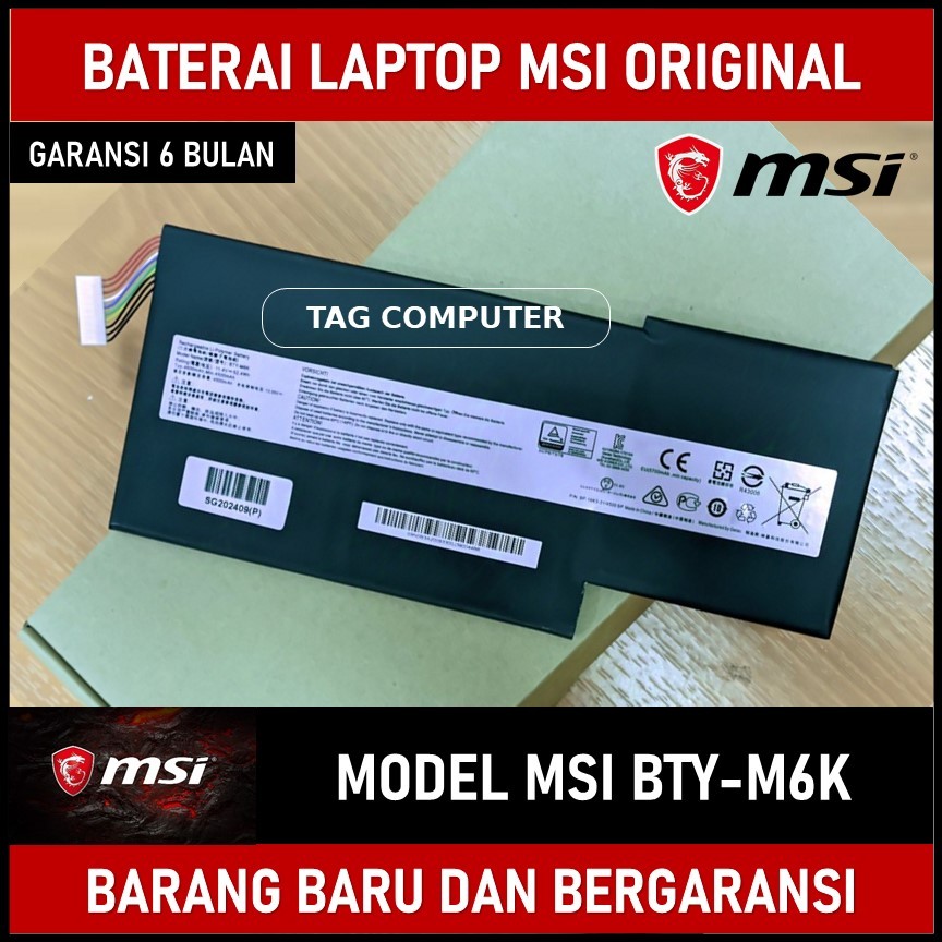 Jual BATTERY MSI BTY-M6K MS-17B4 GF63 GF75 THIN MS-16K3 GS63VR 7RG ...