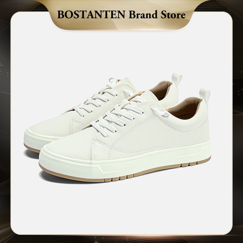 Jual Bostanten Sepatu Pria Putih Sneakers KulitPU Sport Shoes Sepatu ...
