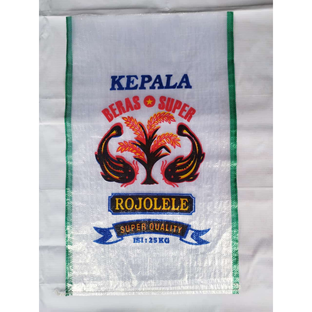 Jual KARUNG PLASTIK 25KG TRANSPARANT LIST HIJAU SABLON ROJO LELE 3 ...