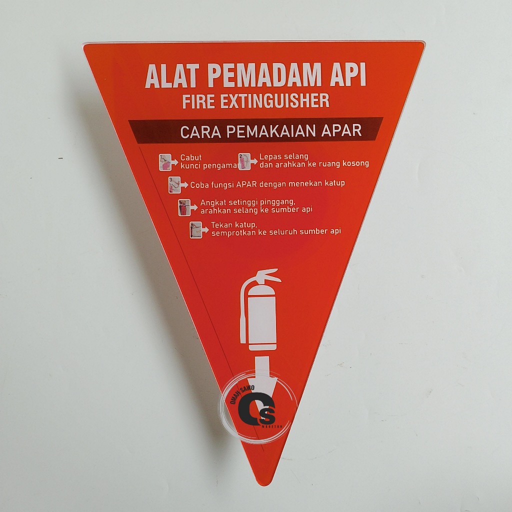 Jual Akrilik Segitiga APAR - Cara Pengunaan APAR - Fire Extinguisher ...