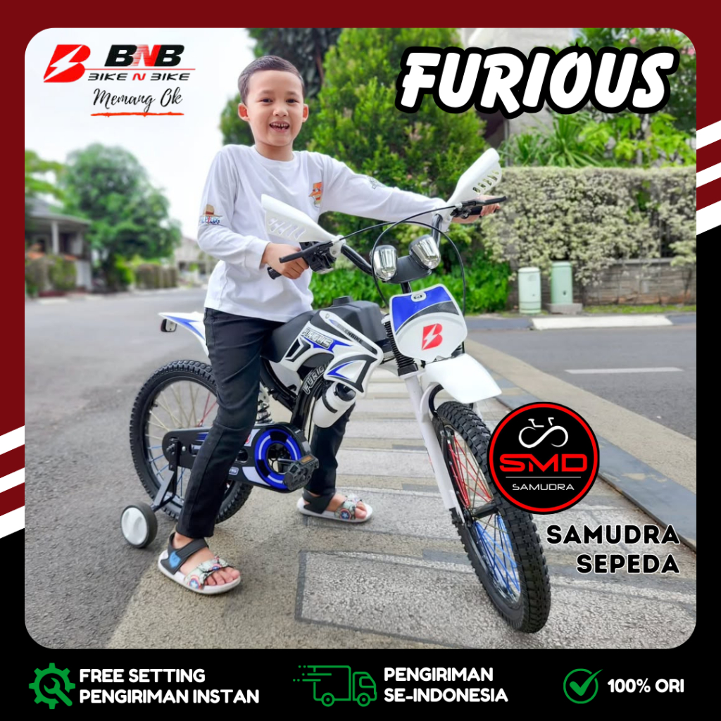 Jual Sepeda Anak Cowo Bmx Eco Trail Furious / Motor Cross Size 16 18 ...