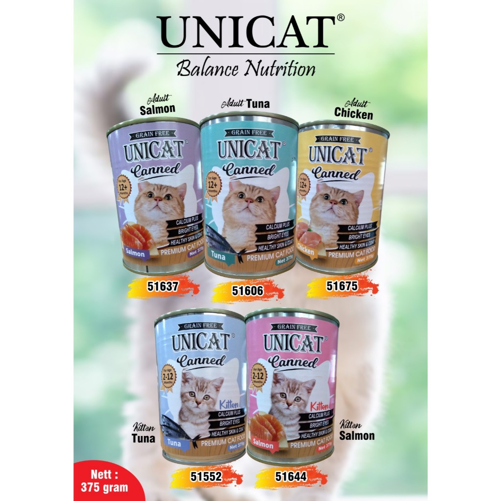 Jual UNICAT Kaleng 375Gr | Makanan Kucing Basah | Wet Food Cat kitten ...
