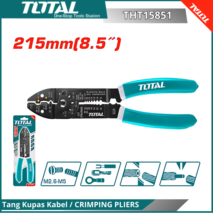 Jual Wire Stripper TOTAL THT15851 Tang Kupas Kabel CRIMPING PLIERS ...