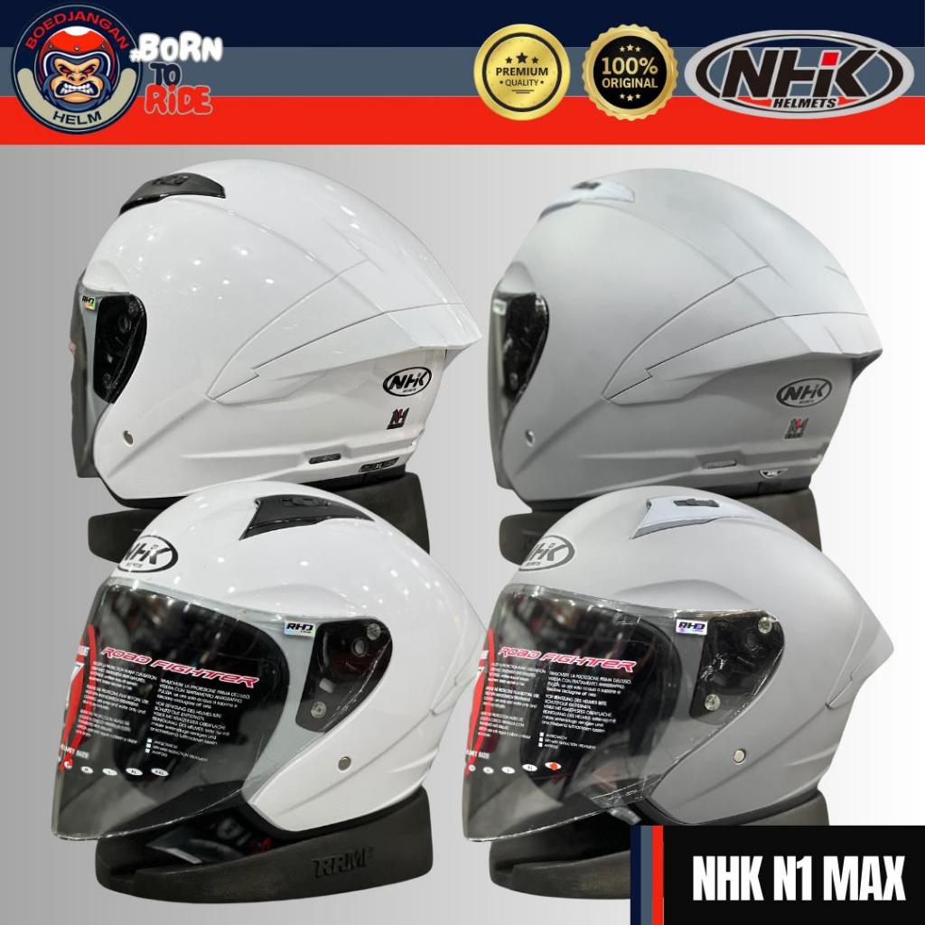 Jual HELM NHK N1 MAX SOLID VISOR LIGHT SMOKE ALL WARNA HALF FACE ...