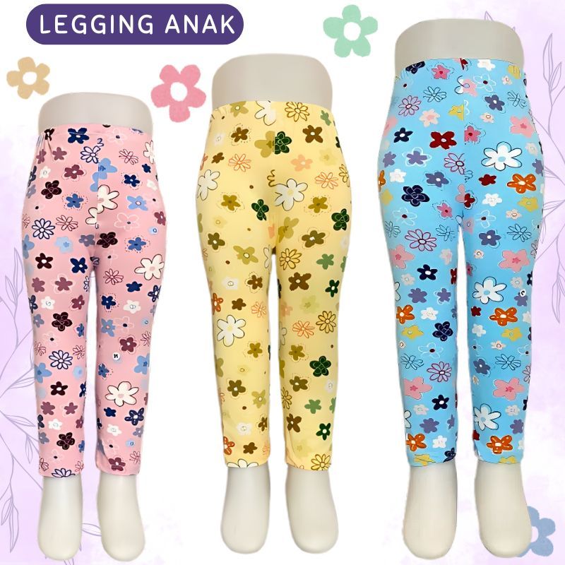 Jual [ Motif Bunga ] Legging Anak Warna Cerah dan Bahan Lembut untuk Si ...