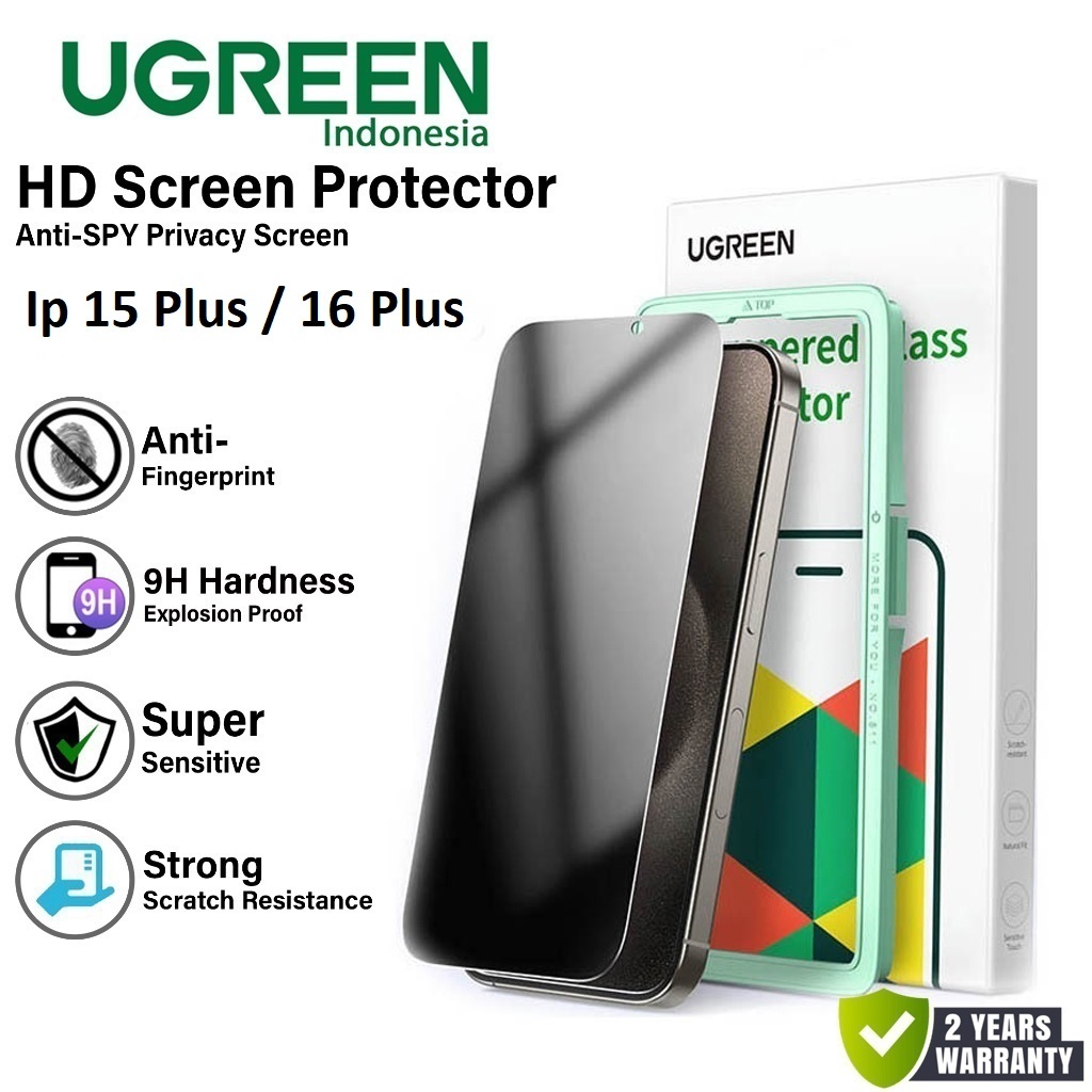 Jual UGREEN Tempered Glass Anti Spy Tempered Glass iP 15 Plus / iP 16 ...