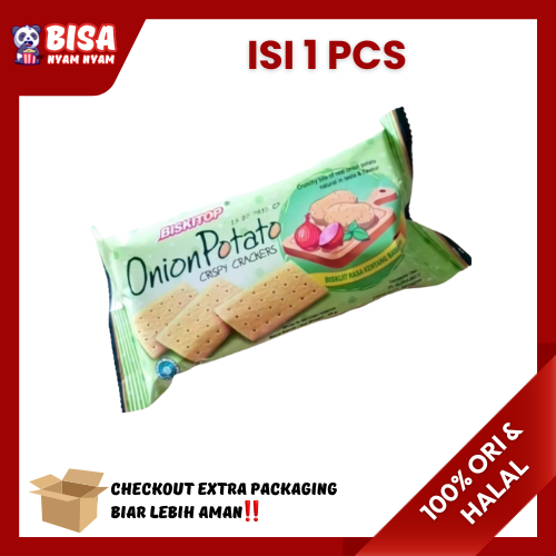 Jual BISKITOP - ONION POTATO CRACKERS 50g (1 PCS) Biskuit Anak Dewasa ...