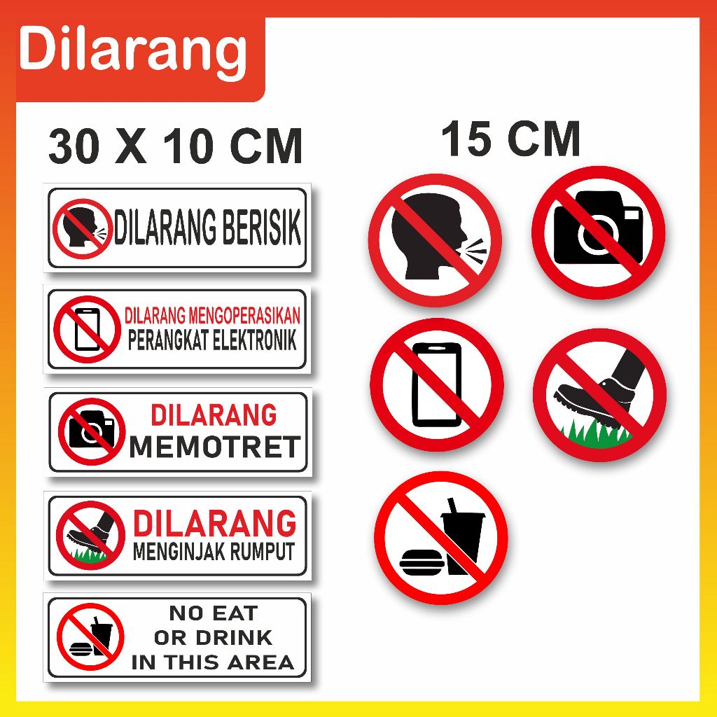 Jual Tanda akrilik dilarang berisik/dilarang memotret/dilarang ...
