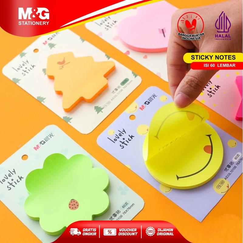Jual M&G Sticky Notes Karakter Lucu Warna 60 Lembar Lovely Shapes Neon ...