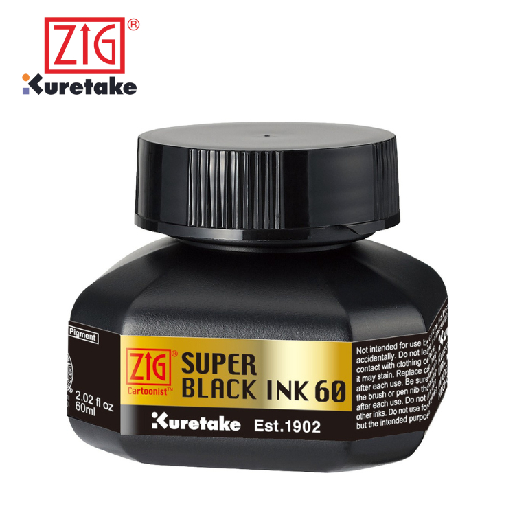 Jual ZIG Kuretake Cartoonist Super Black Ink 60ML | Shopee Indonesia