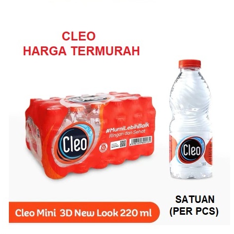 Jual Air Mineral CLEO 220 ml / CLEO botol mini / CLEO mini 220ml Satuan per pcs (AIR CLEO Murah ...