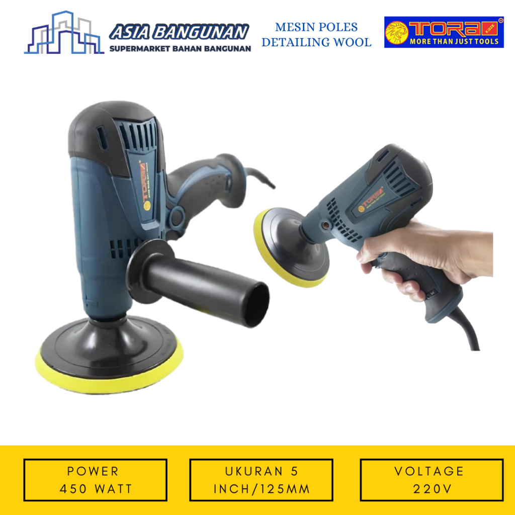 Jual ASIA BANGUNAN - TORA MESIN POLES 5 INCH DETAILING WOOL POLISHER ...