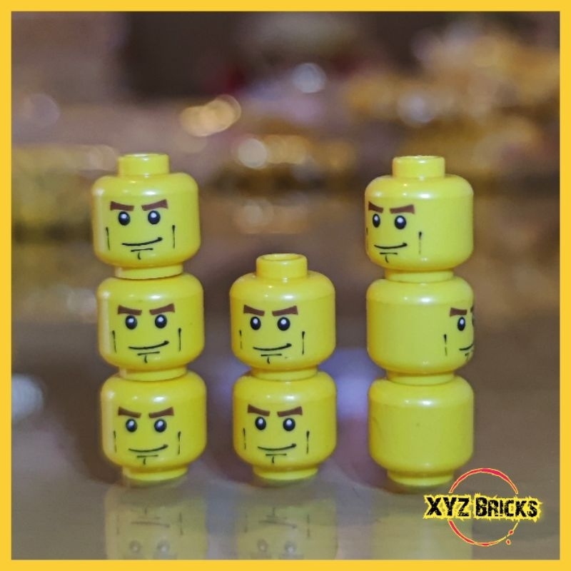 Jual LEGO PARTS 4215503 - Head Yellow Reddish Brown Thick Eyebrows ...
