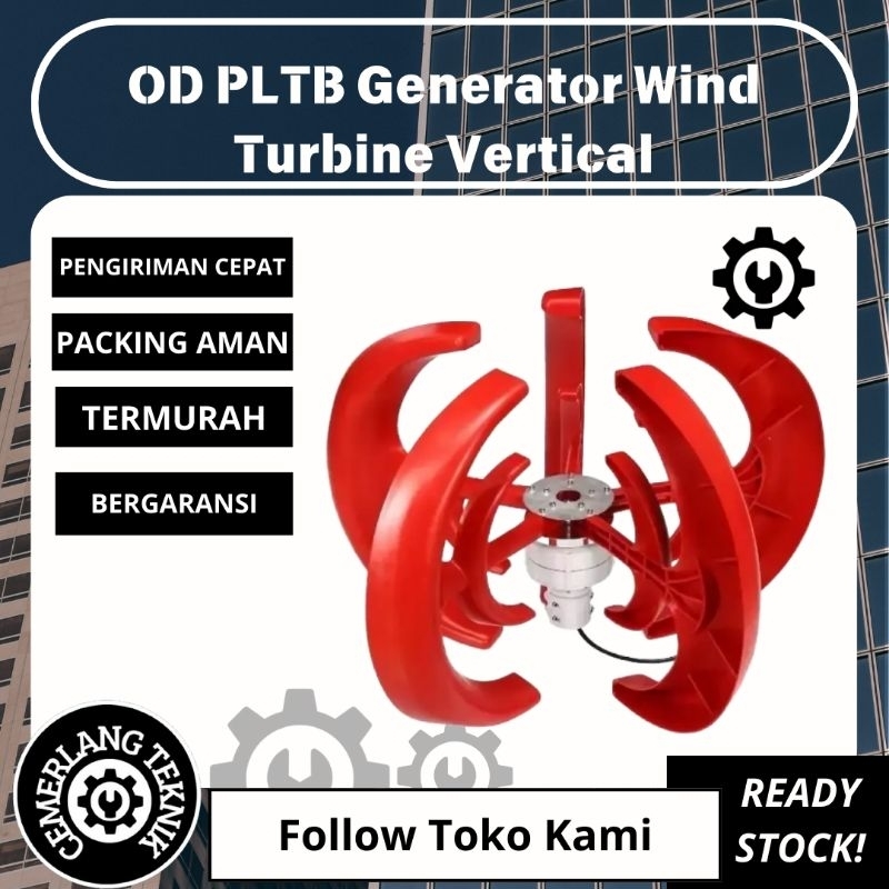 Jual OD PLTB Generator Wind Turbine Vertical 300W Turbin Angin 12V ...