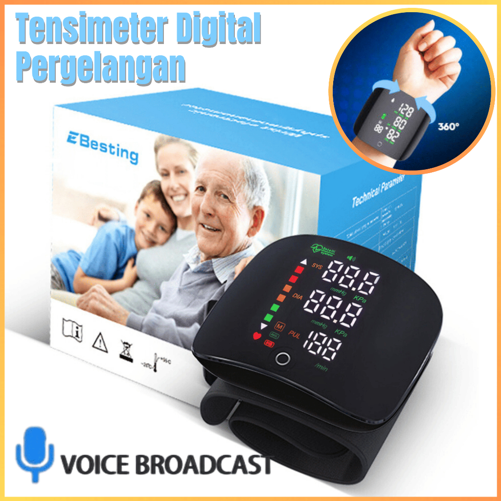 Jual COD TaffOmicron Tensimeter Pergelangan Tangan Digital Otomatis ...