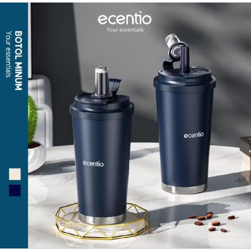 Jual ecentio 580ml cangkir stainless steel dengan penutup nosel Termos ...