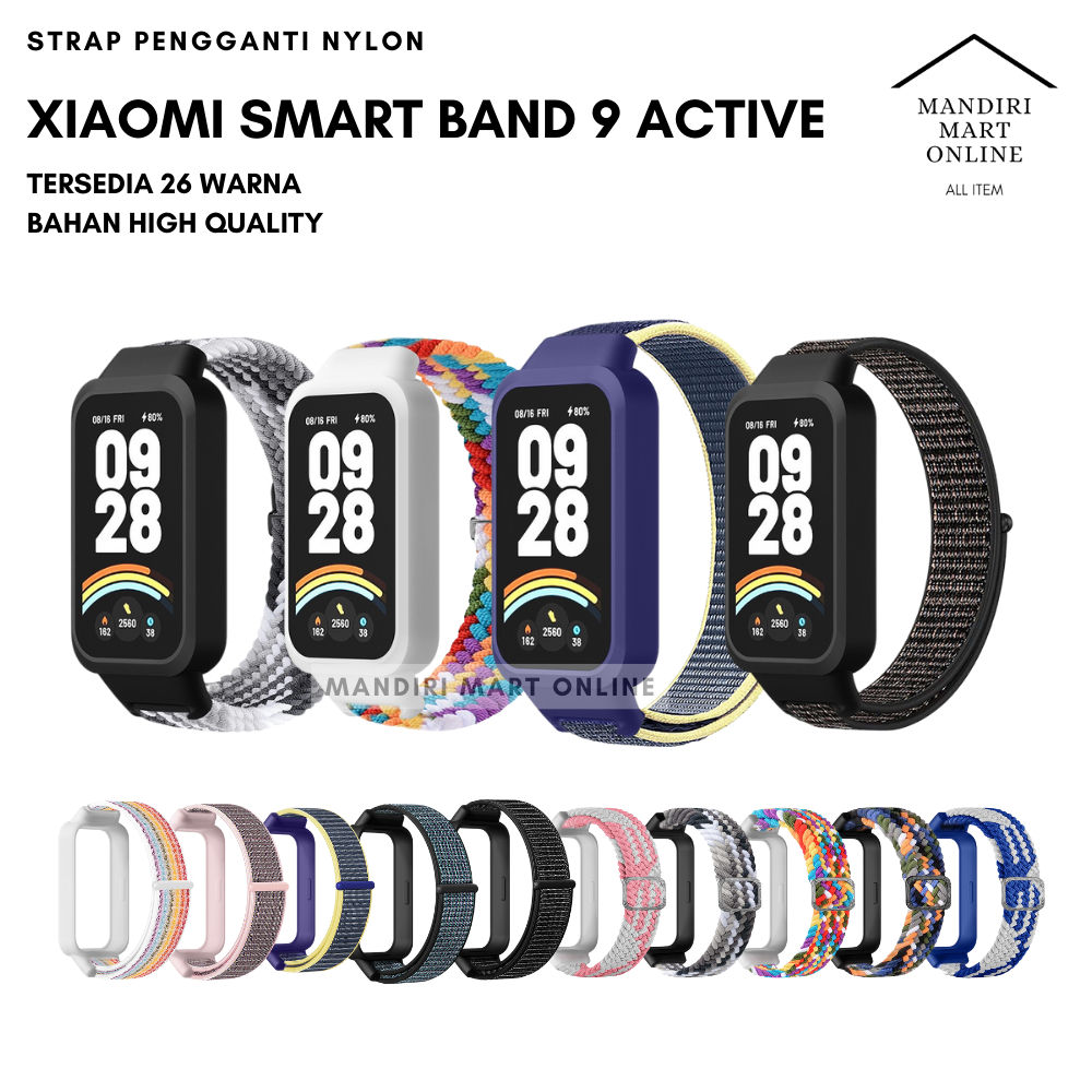 Jual Strap Xiaomi Smart Band 9 Active Nylon / Tali Pengganti Xiaomi Smartband 9 Active Bahan ...