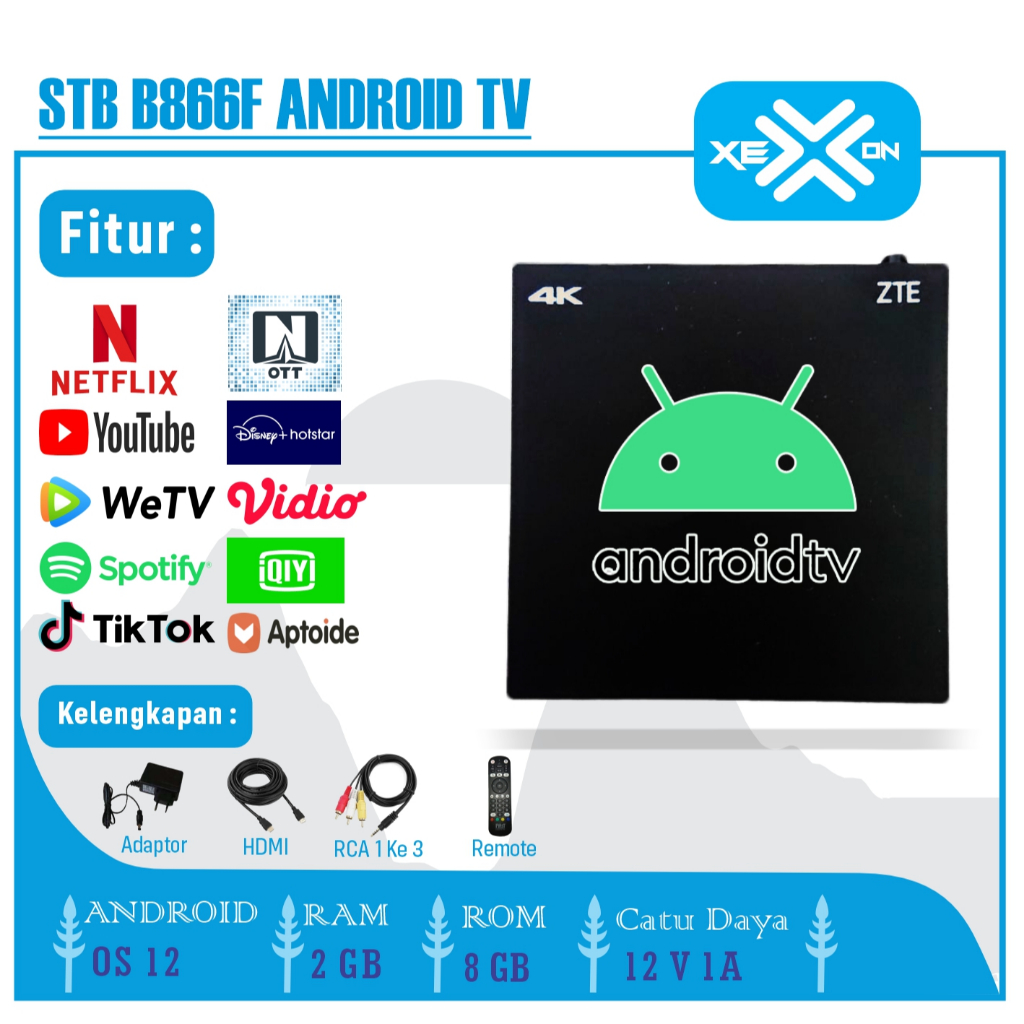 Jual STB B866F Android TV Support Remote Voice | Shopee Indonesia