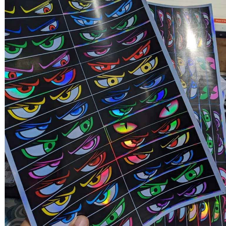 Jual Stiker mata Viral sticker strobo mata hologram Isi 12 Bahan Super ...
