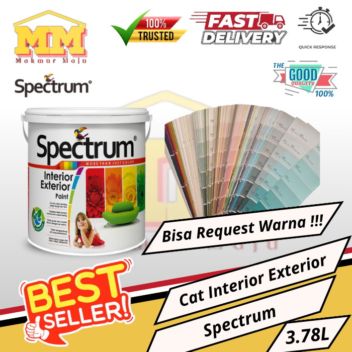 Jual Cat Tembok Interior Exterior 5kg Spectrum Putih / Warna Tinting ...