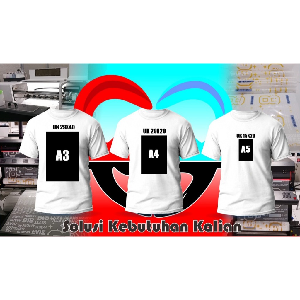Jual Cetak Sablon DTF Custom A3 A4 A5, Sablon Digital, Dtf satuan ...