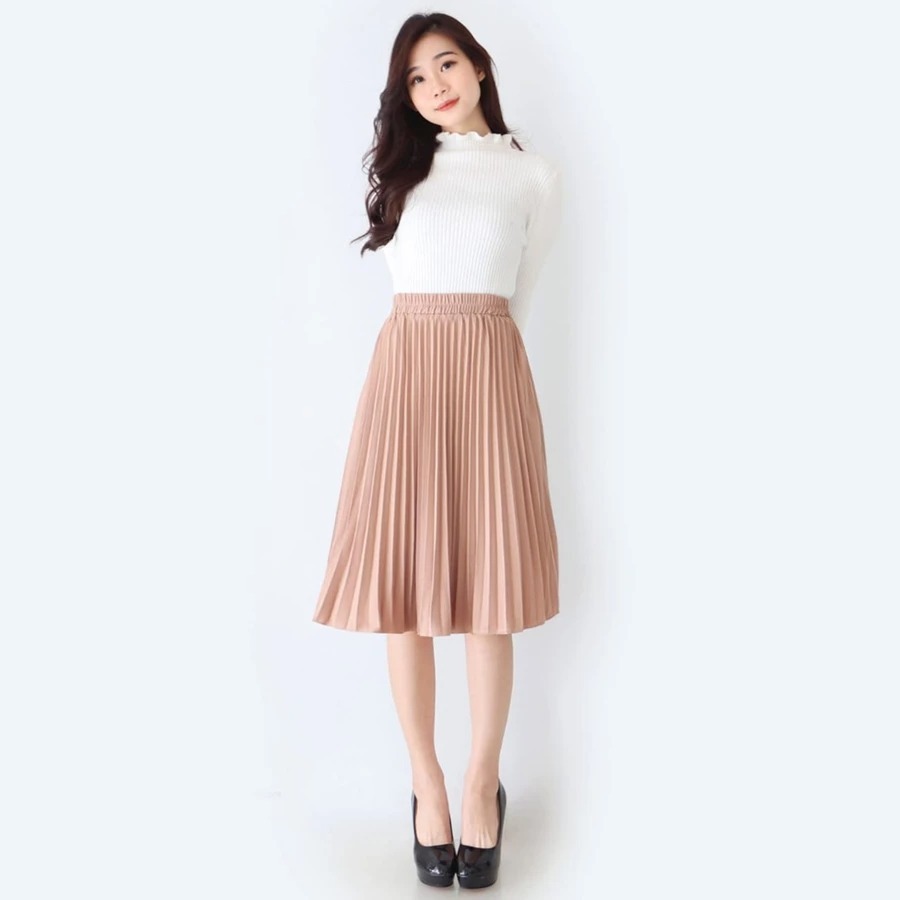 Jual Rok Bawah Lutut / Rok Plisket Midi / Rok Plisket Tanggung / Rok 7/8 / Plisket Premium ...