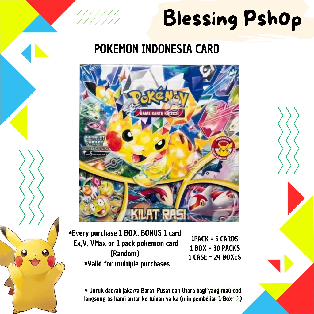 Jual POKEMON Booster Box Kilat Rasi Indonesia SV8S (BONUS) | Shopee Indonesia