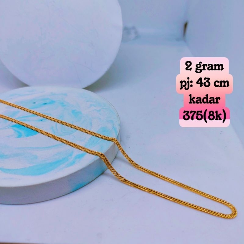 Jual kalung emas model rantai hollow.mas kadar 375(8k) | Shopee Indonesia
