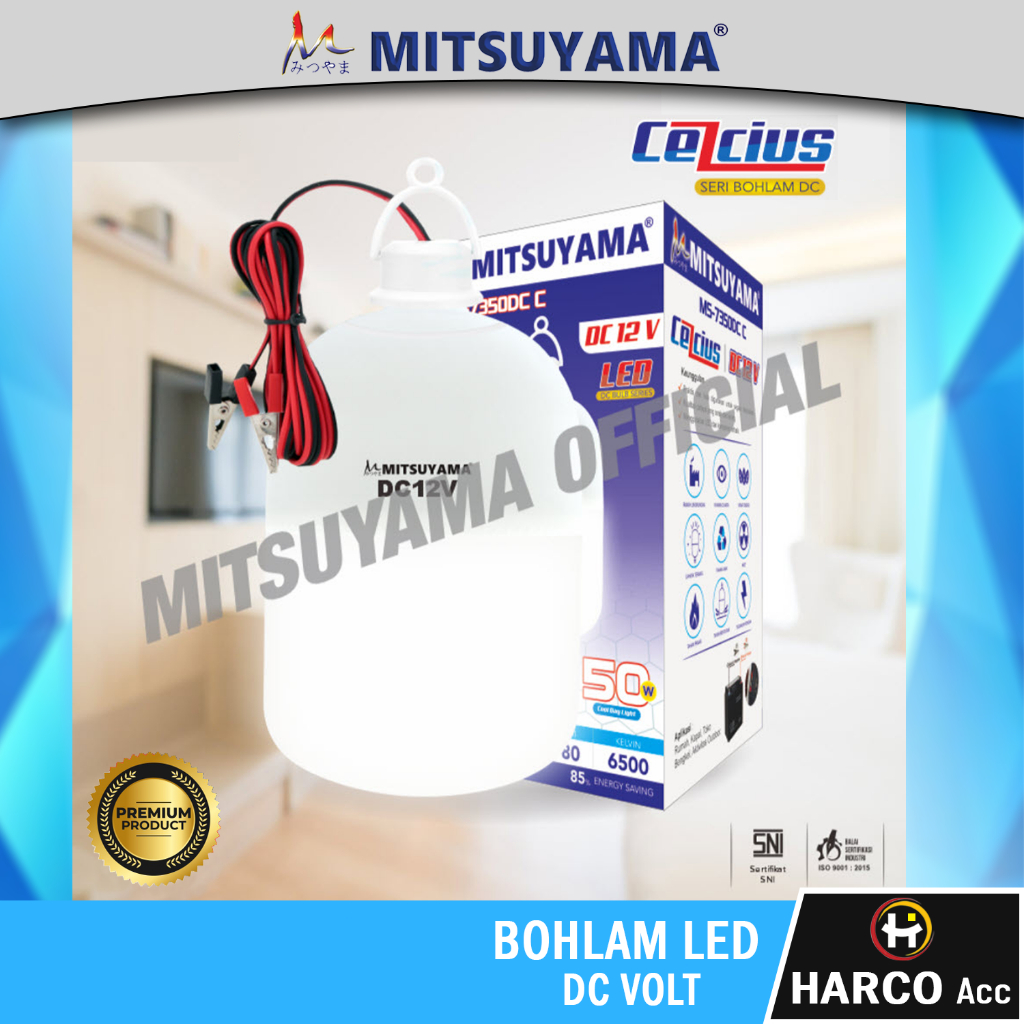 Jual Lampu Bohlam LED 12V 5W 10W 20W 30W 40W 50W Mitsuyama DC Jepit | Shopee Indonesia