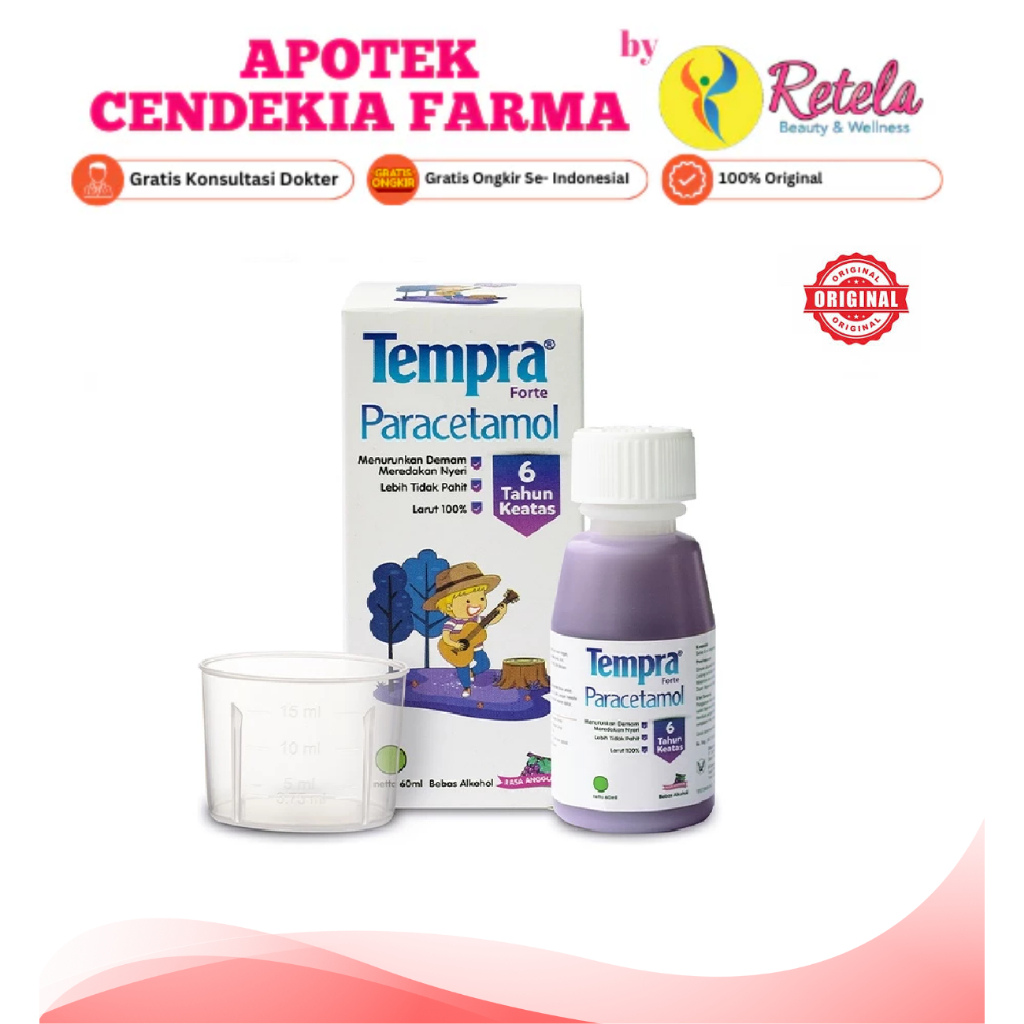 Jual TEMPRA FORTE RASA JERUK 60ML / Paracetamol / Penurun Demam ...