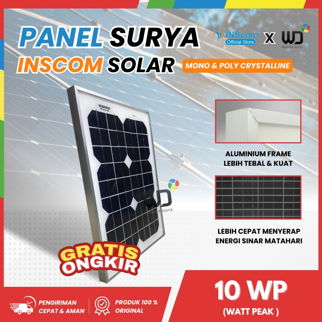 Jual PANEL SURYA INSCOM 10WP MONO&POLY | Shopee Indonesia