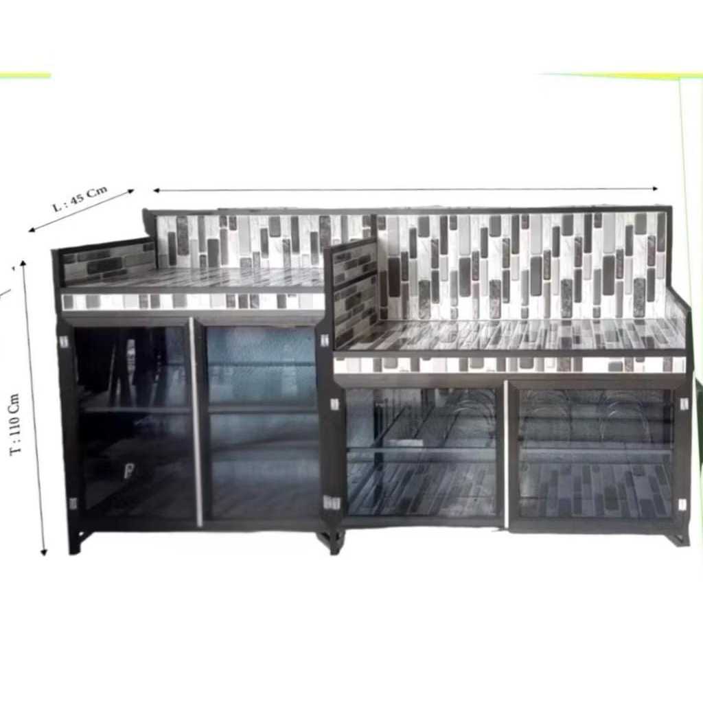 Jual Rak Kompor 4 Pintu Bahan Aluminium Holo Tebal | Shopee Indonesia