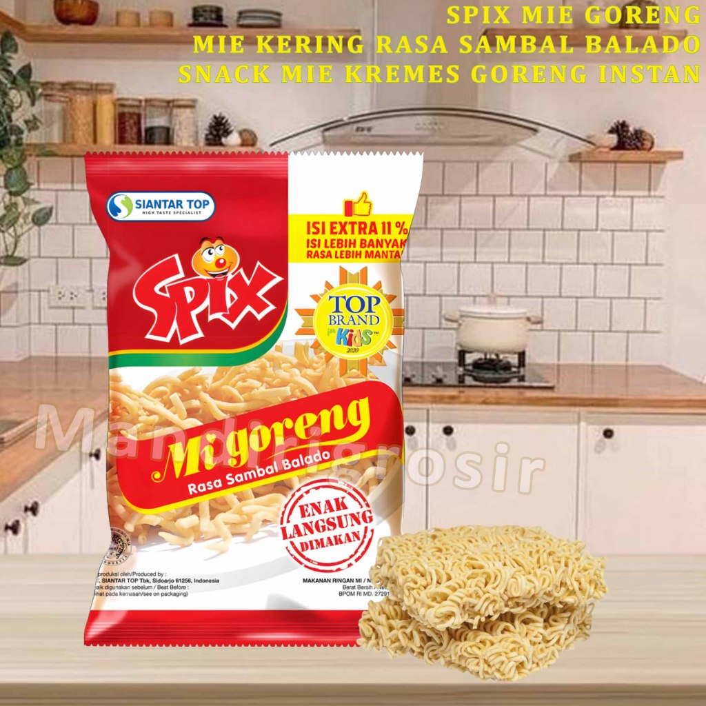 Jual Snack Mie Goreng Kremes Instan * Mie Spix * Mie Kering Rasa Sambal ...