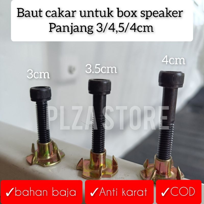 Jual Baut cakar box speaker M6 Panjang 3cm/3.5cm/4cm bahan baja asli ...