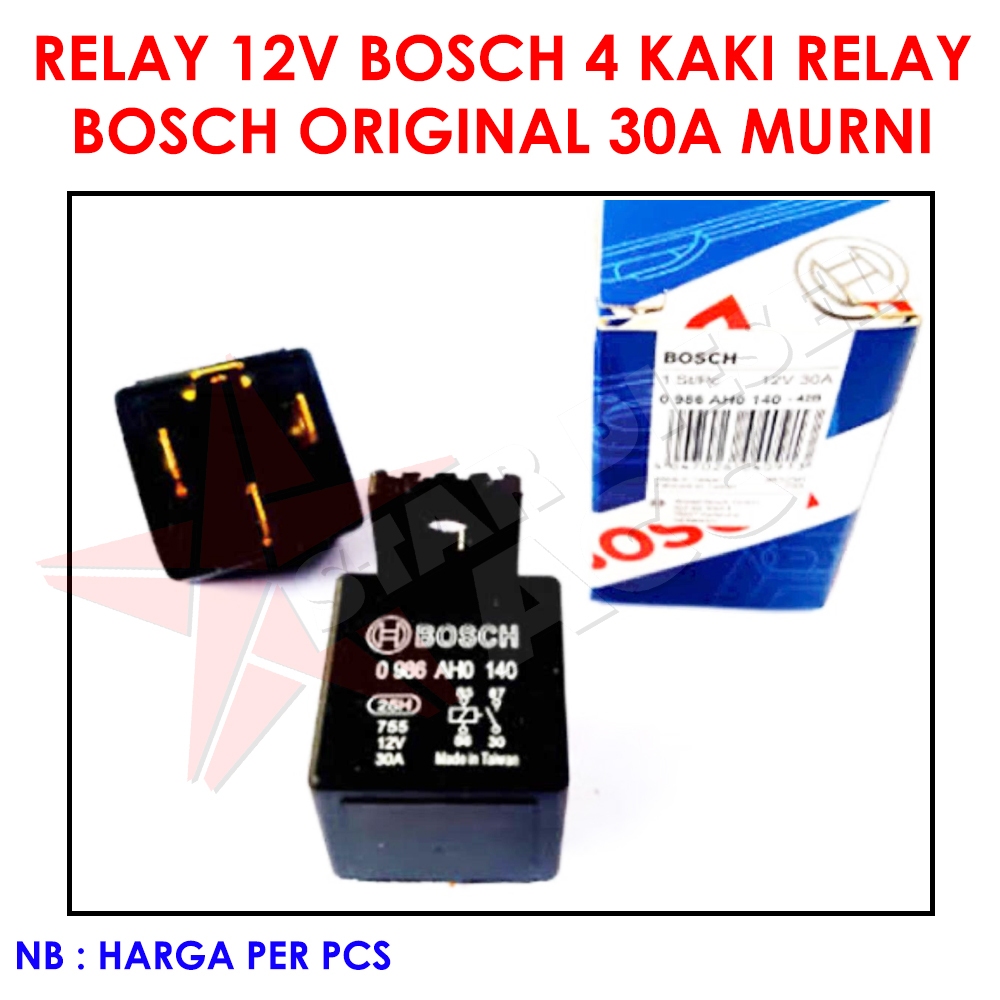 Jual RELAY 12V BOSCH 4 KAKI RELAY BOSCH ORIGINAL MURNI 30A | Shopee ...