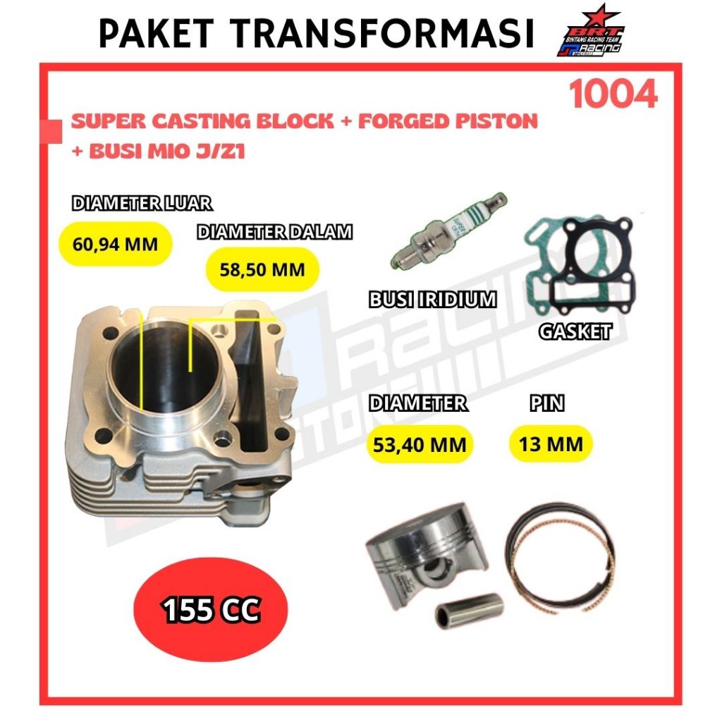 Jual Paket Bore Up Yamaha Mio J - Blok Piston 58.50 - BRT Promo 1004 ...