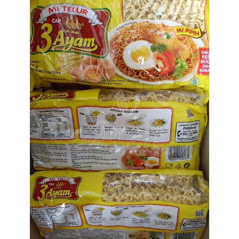 Jual MIE TELUR CAP 3 AYAM 200GR | Shopee Indonesia
