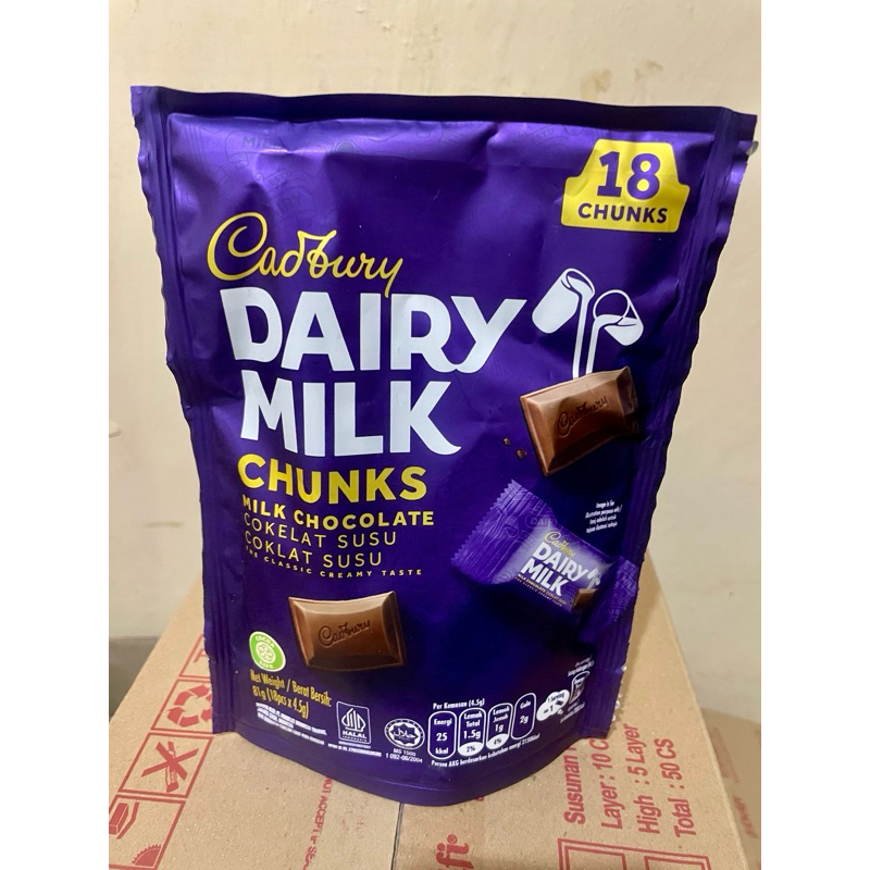 Jual Cadbury Dairy Milk Share Bag 81gr (18pcs x 4.5gr) | Shopee Indonesia