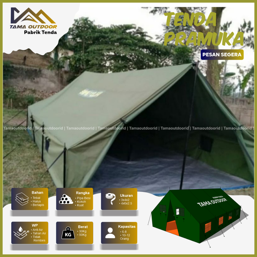 Jual Tenda Pramuka 3x4 Anti Air Bahan polyester - Tenda camping regu ...