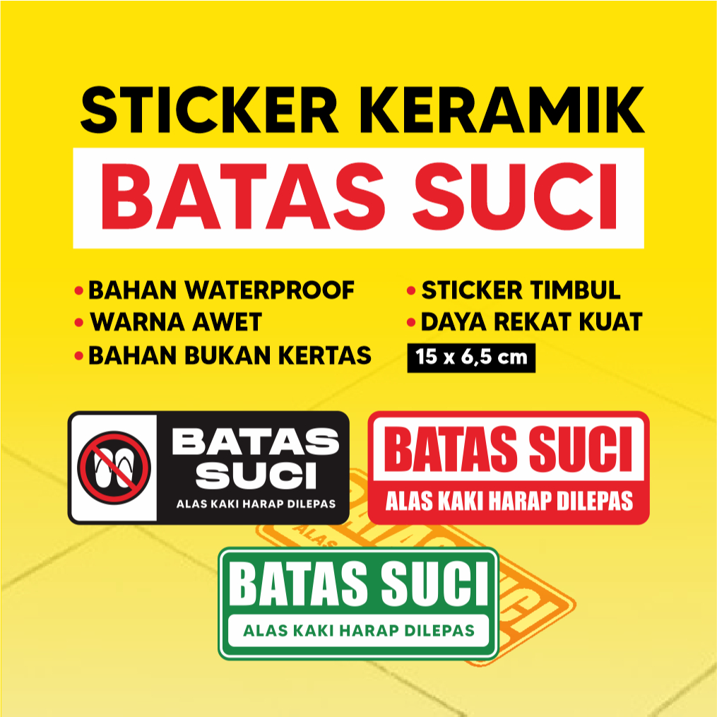 Jual Sticker Batas Suci Masjid Mushola Stiker Keramik Lantai Waterproof ...