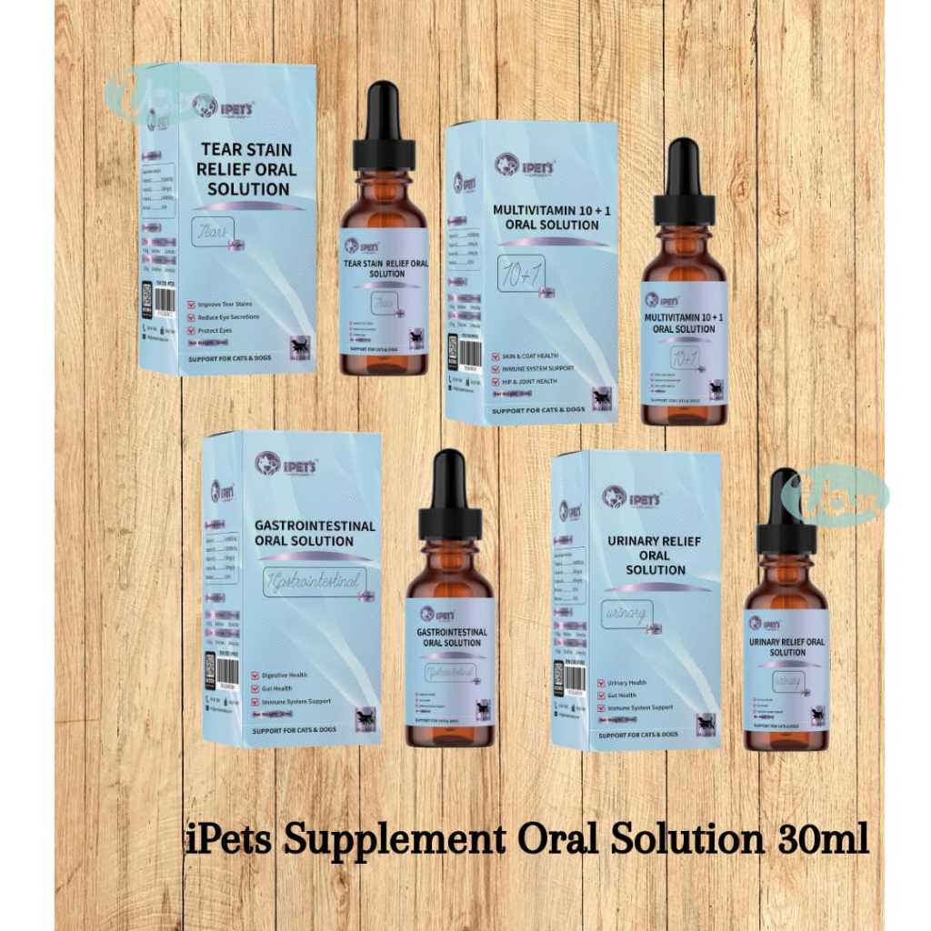 Jual iPets Oral Solution 30ml Vitamin Cat Dog Multivitamin - Supplement Gastro Urinary Tear ...